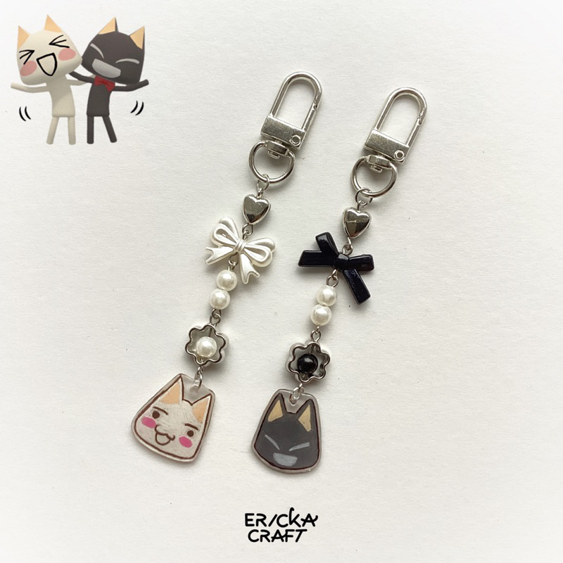 Keychain CAT TORO INOUE KURO KAWAII AESTHETIC PAPER SHRINK CHARM BY ...