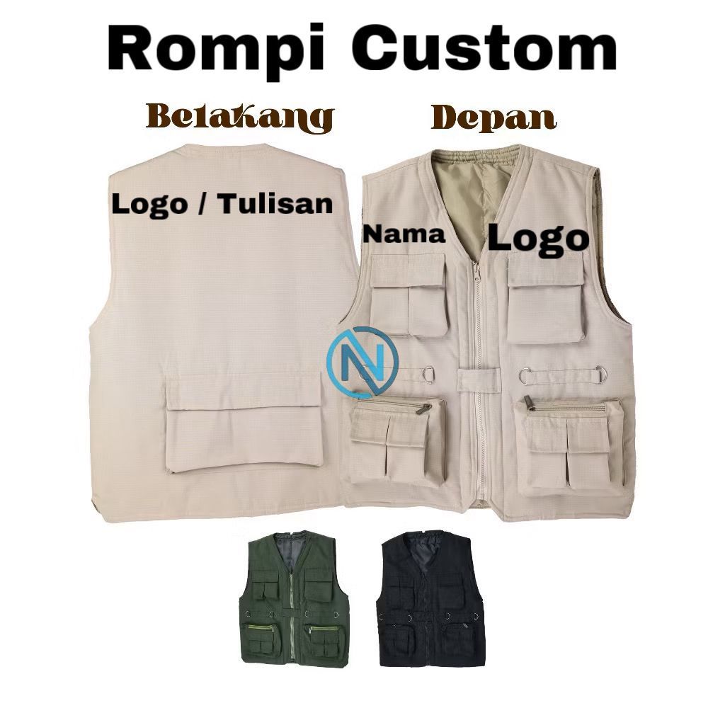Custom Embroidered Adult Tactical Vest / Custom Cargo Vest with Written ...