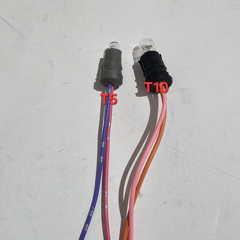 T5 AND T10 motorcycle top gier speedometer light bulb socket cable set ...
