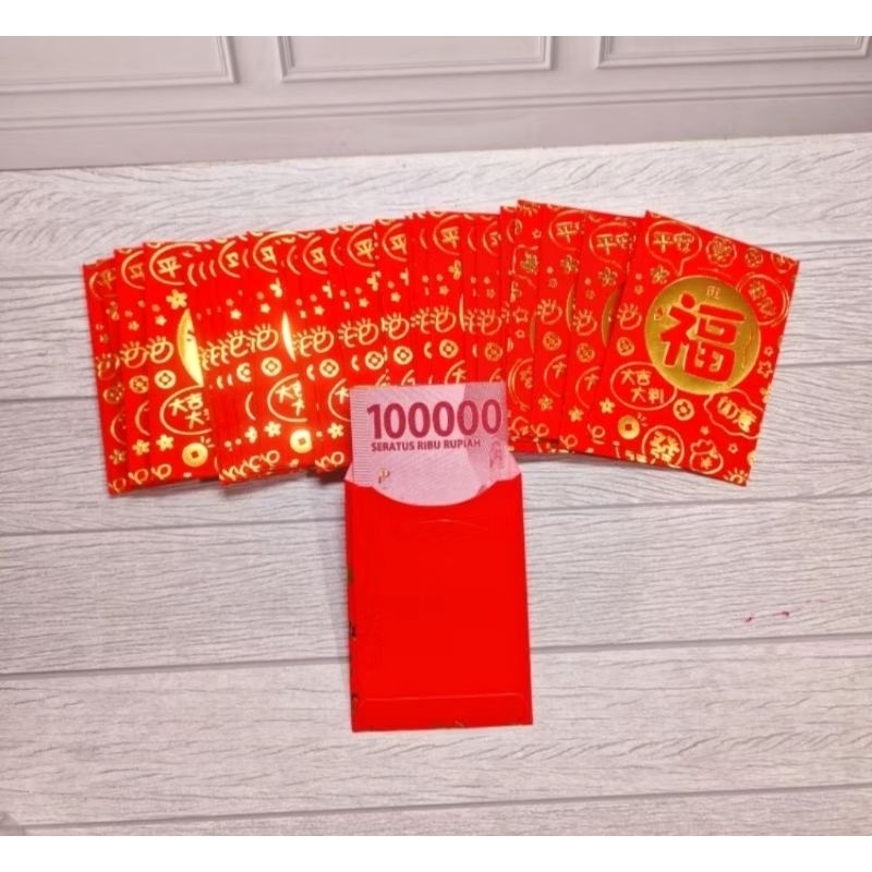 MERAH Imlek RED ANGPAO BOX PACKAGING CONTAINS MANY MINI ANGPAU IMLEK ...