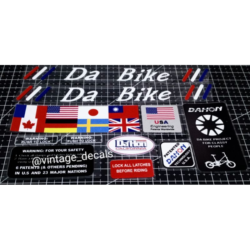 Dahon folding bike (slide) sticker decals set and alpha car bike ...