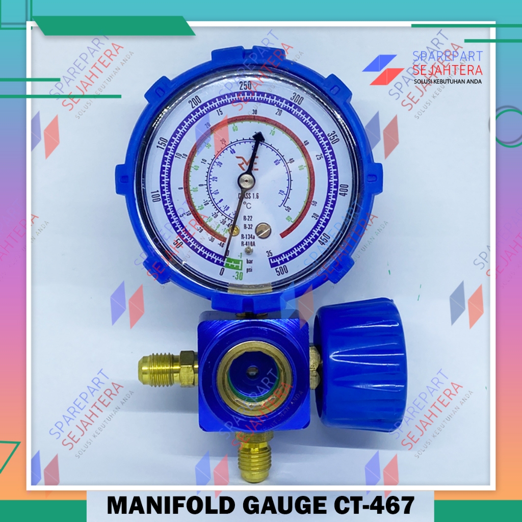 Manifold SINGLE CT 467 LOW RIGHT GLASS MULTI FREON R22 R32 R134 R410 A ...