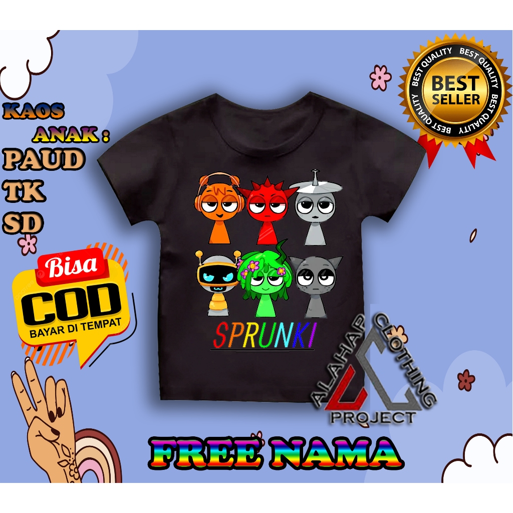 Sprunki Incredibox Children's T-shirts all Characters Free Name / Evo ...
