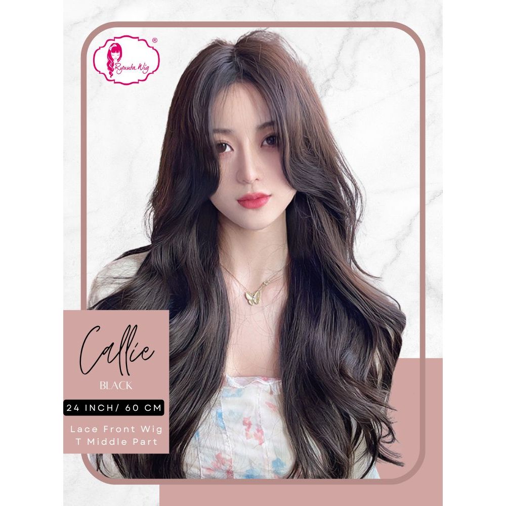 HITAM Ryuuta Wig Lace Front Wig Long Natural Wave Long Callie Wave ...