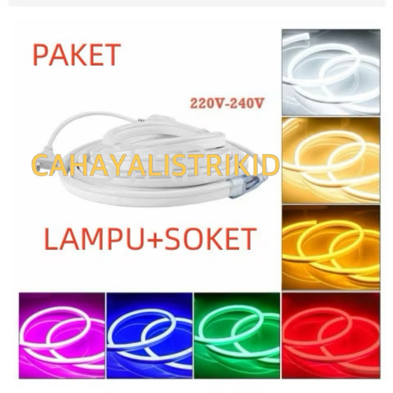 Neon FLEX LIGHT PACKAGE 220V 1M 2M 3M 4M 5M 5 METER LED FLEXIBLE HOSE ...
