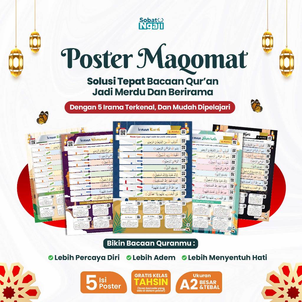 MAQOMAT POSTER IRAMA THE READING OF THE QURAN | 5 IRAMA SERING DIDENGAR ...