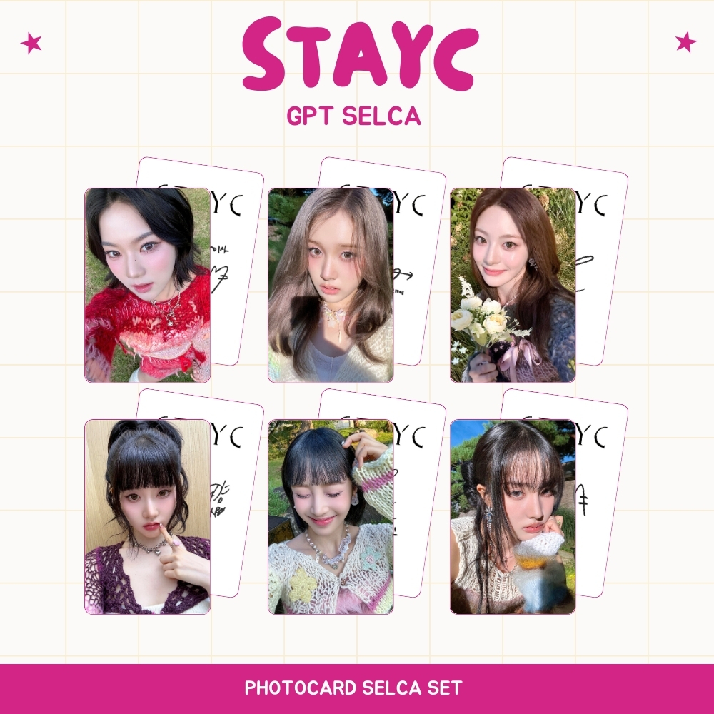 Photocard STAYC SELFIE GPT 2 SIDES (CONTENTS OF 5 PCS + LAMINATION 2 SIDES) HAND SIGNS TTD KPOP ...