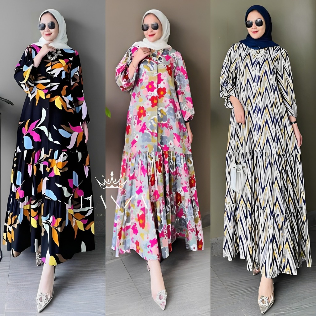 Best SELLING BEAUTIFUL MOTIF PREMIUM RAYON TWILL GAMIS DRESS | Shopee ...