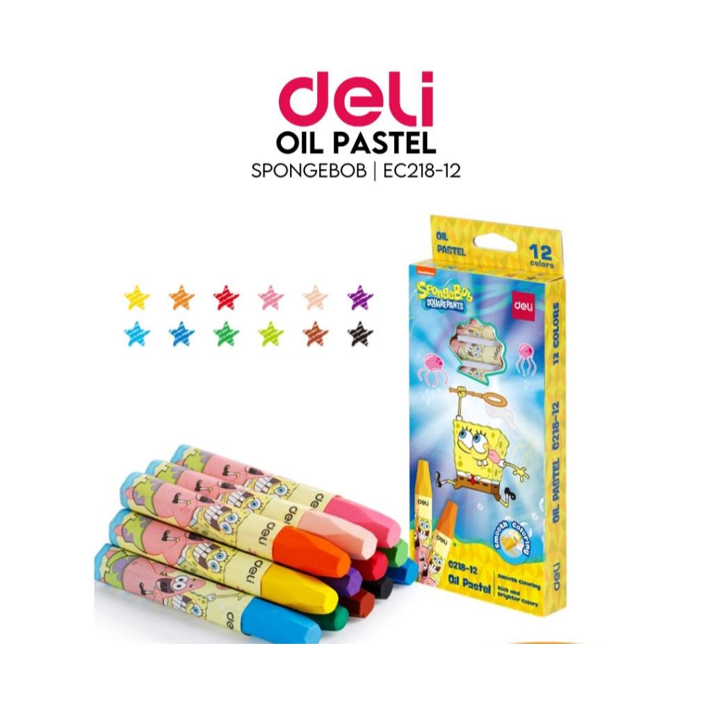 Deli crayons 12 colors hexagonal bob sponge competition drawing deli ...
