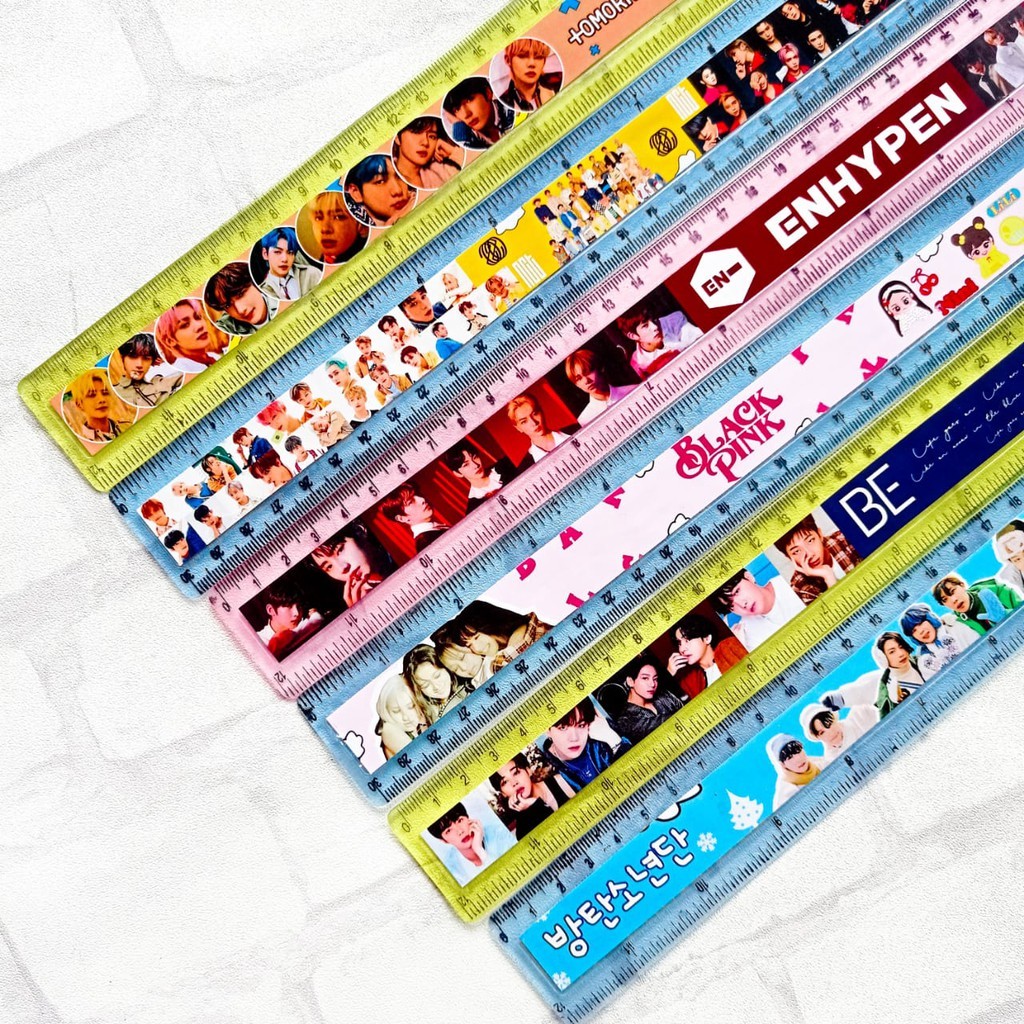 Kpop Ruler 30cm BTS Blackpink BT21 TXT iKON Stray Kids EKSO Seventeen ...