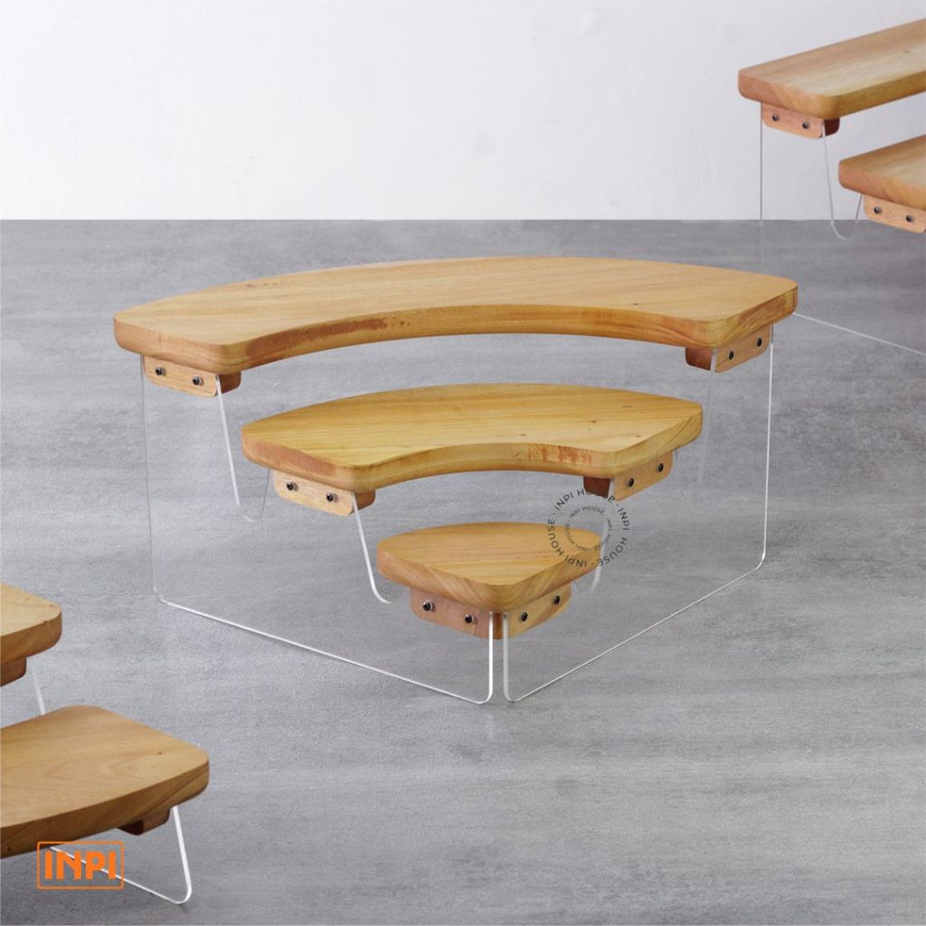 KAYU Wooden Shelves Stacking Exhibition Display Corner Display Shelves ...