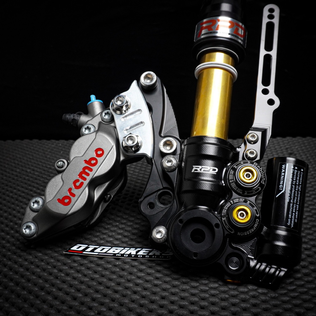 Cnc NMAX Aerox SHOCK USD RPD BRACKET (For axial 4P 4 piston brembo ktc ...