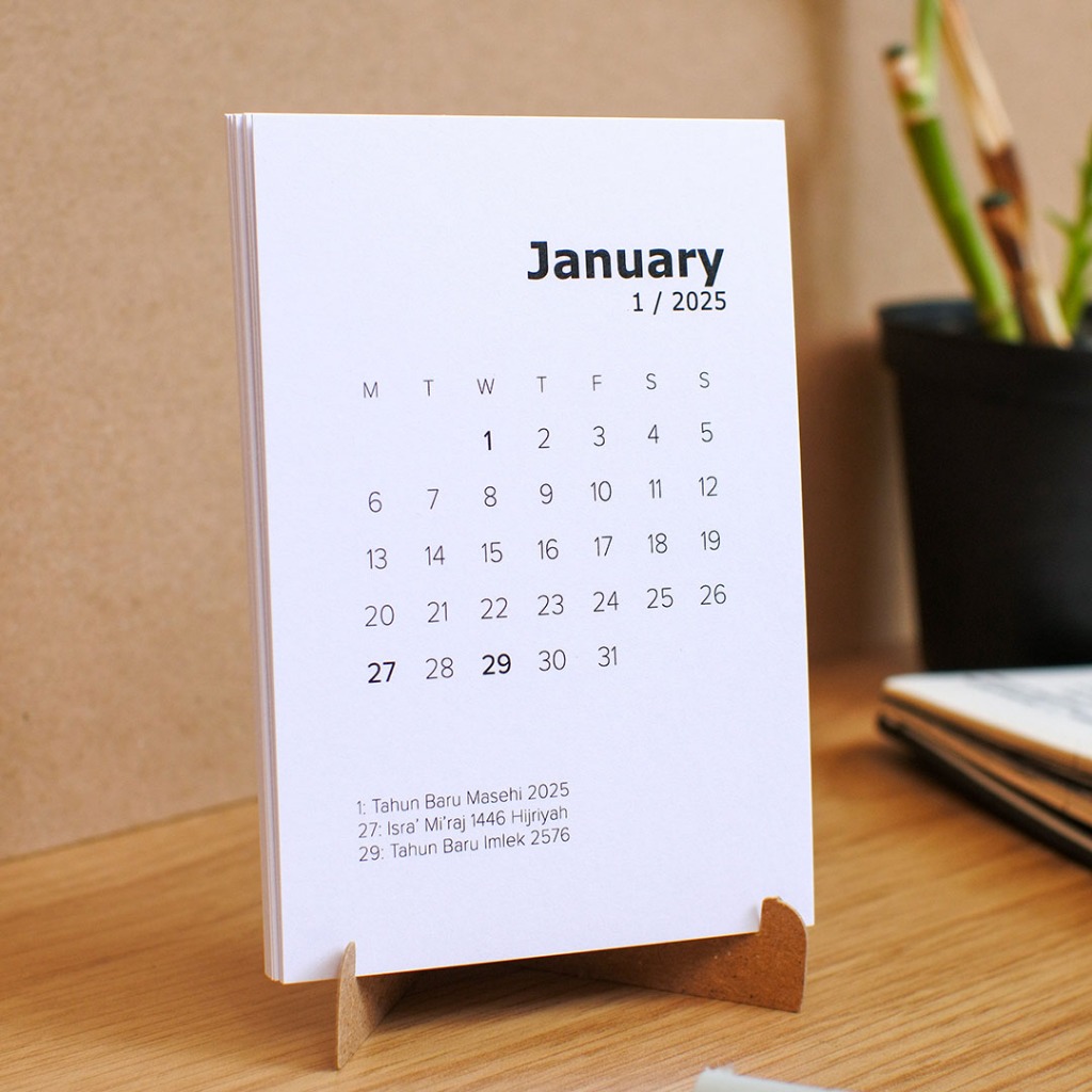 2025 Mini Calendar by Lun Projects - Minimalist Aesthetic Desk Calendar ...