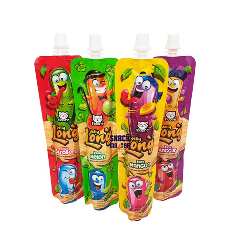 Sidore LONG JELLY 90ml MELON MANGGO STRAWBERRY POUCH CHILDREN'S SNACKS ...