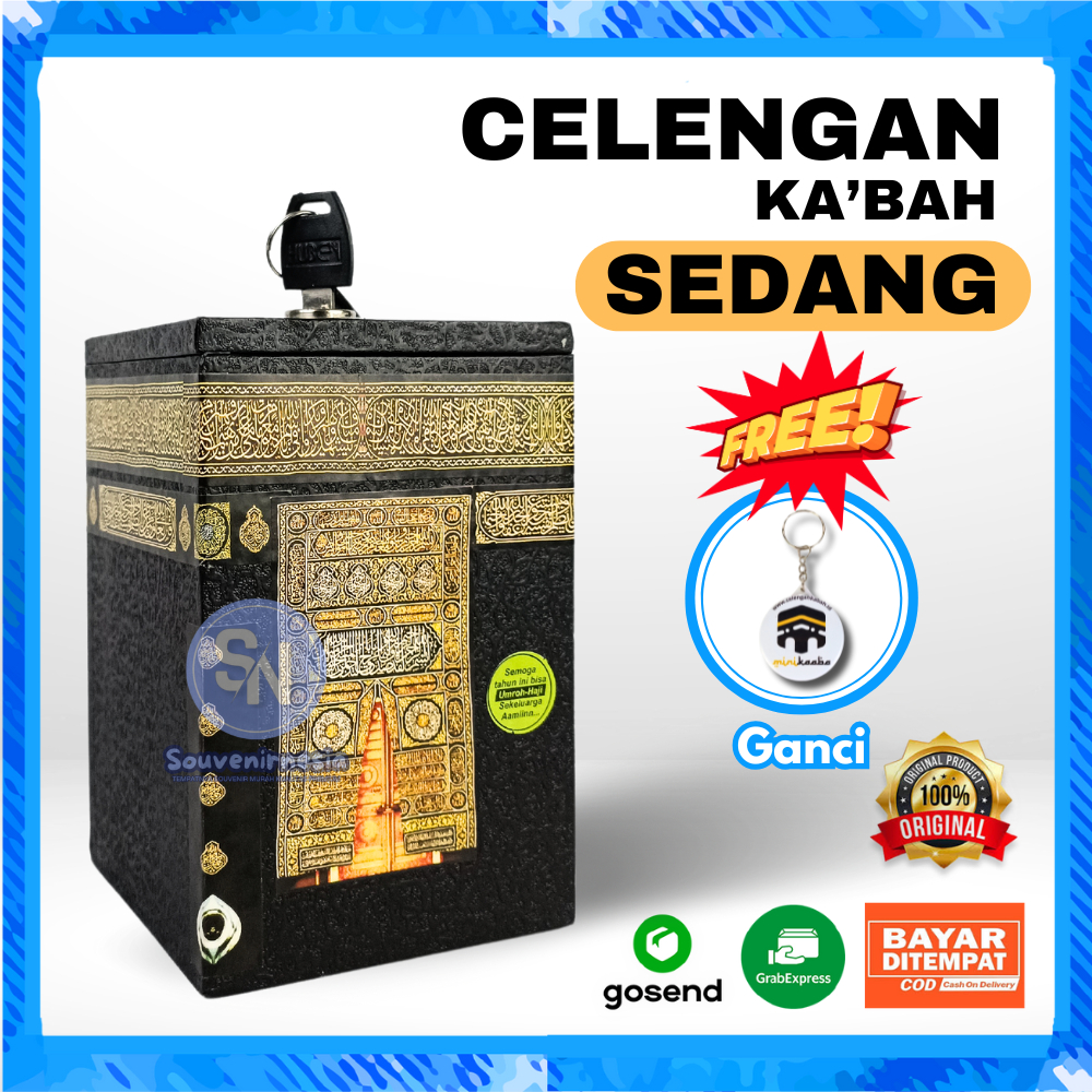 GANTUNGAN Premium MEDIUM KEY KABAH PIG BANK | Kaaba Miniature Open and ...