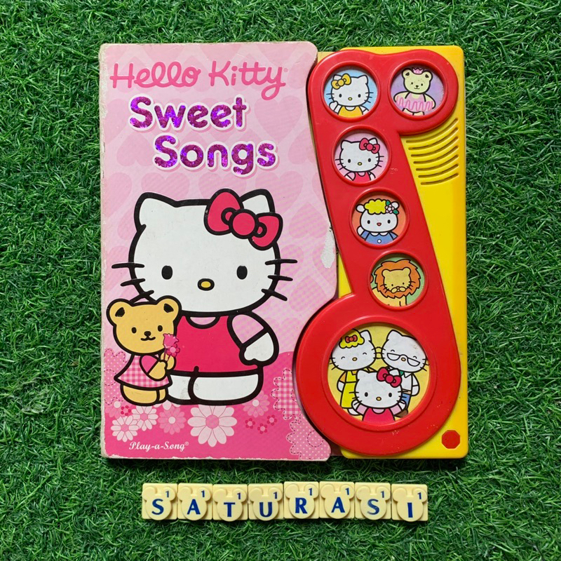 (Preloved Saturation) DEFECT! Board Book Hello Kitty Sweet Songs (Sound ...