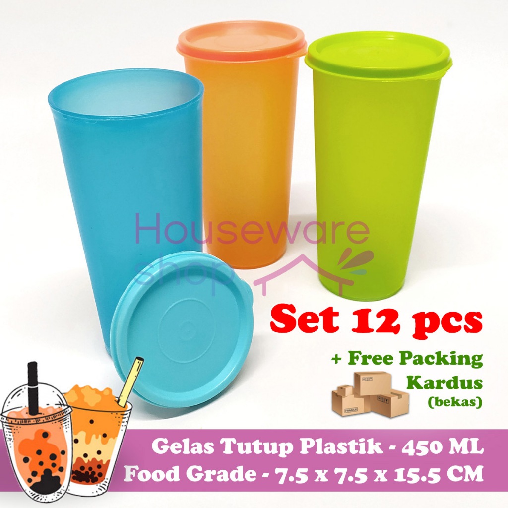 [DOZEN] Plastic Cups / Veronica Lid Cups 450 ML - Birthday Souvenirs ...