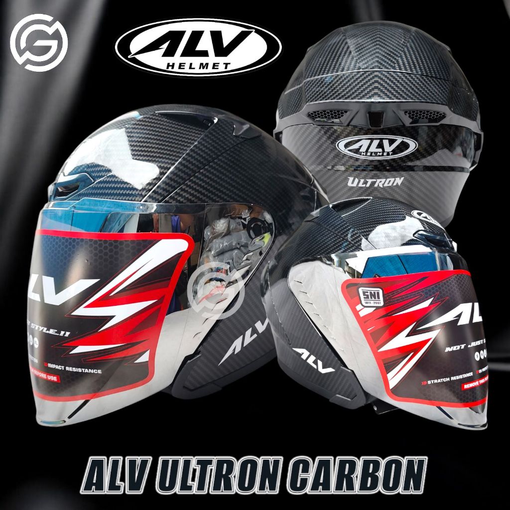 Alv Ultron Carbon Series Half Face Helmet | Shopee Malaysia