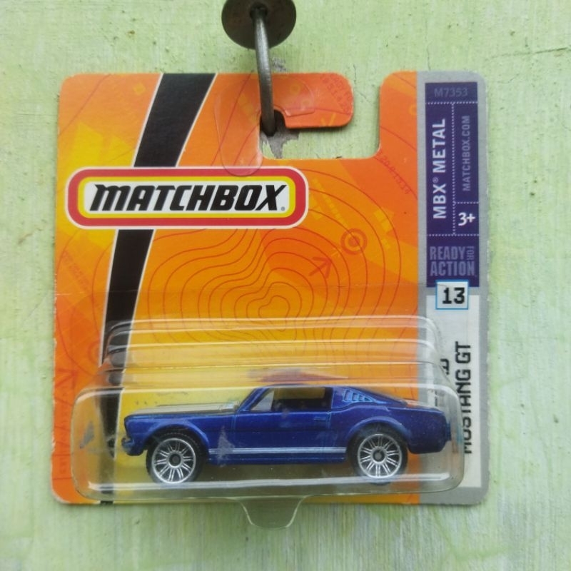 Matchbox 65 Ford Mustang GT Blue MBX Sports Cars Metal Base Short Card ...