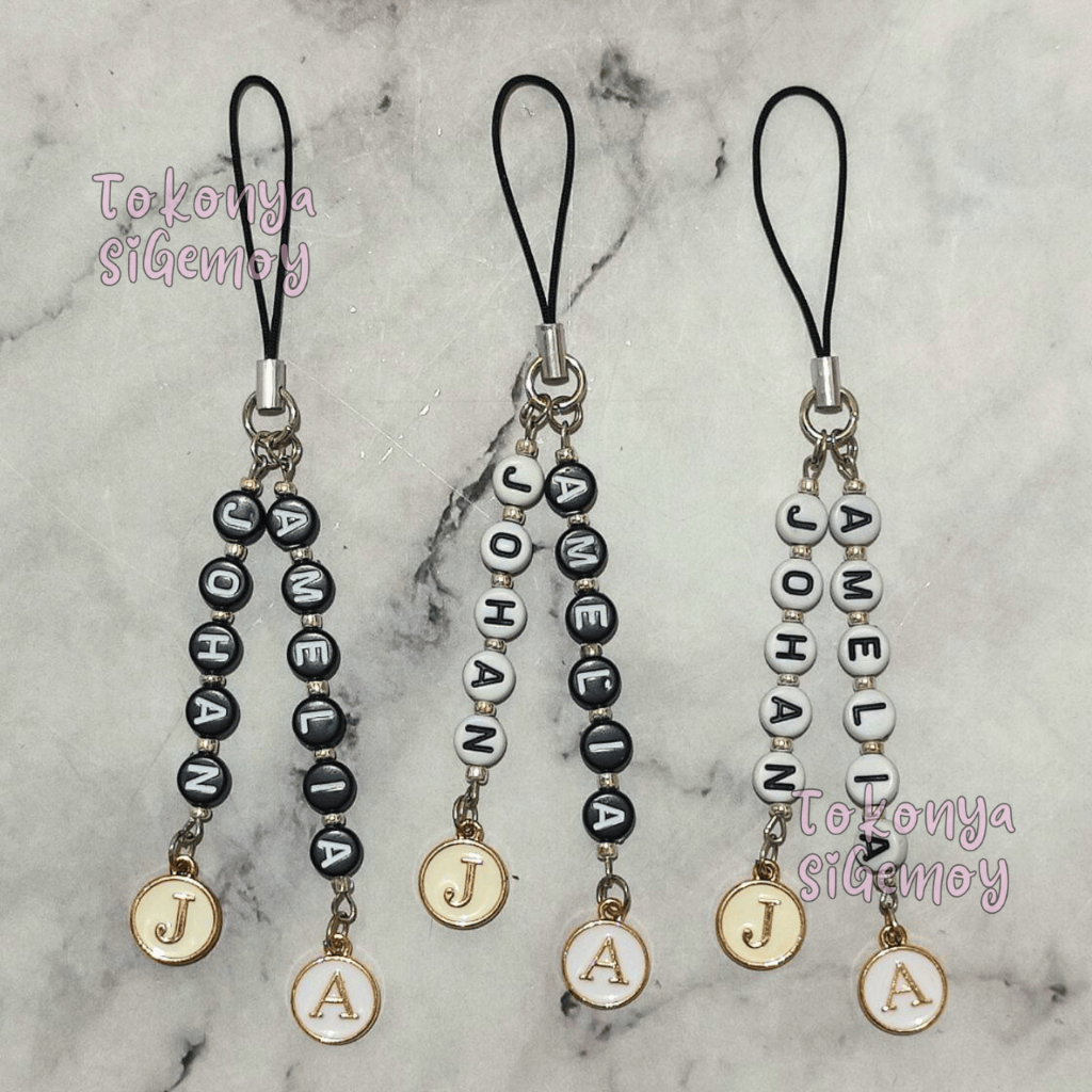 Custom Couple HP Strap with Name and 2 Initial Letters | Phone Strap ...