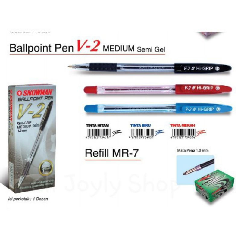 Snowman V-2 Medium Pen / (1pack/12pcs) | Shopee Malaysia