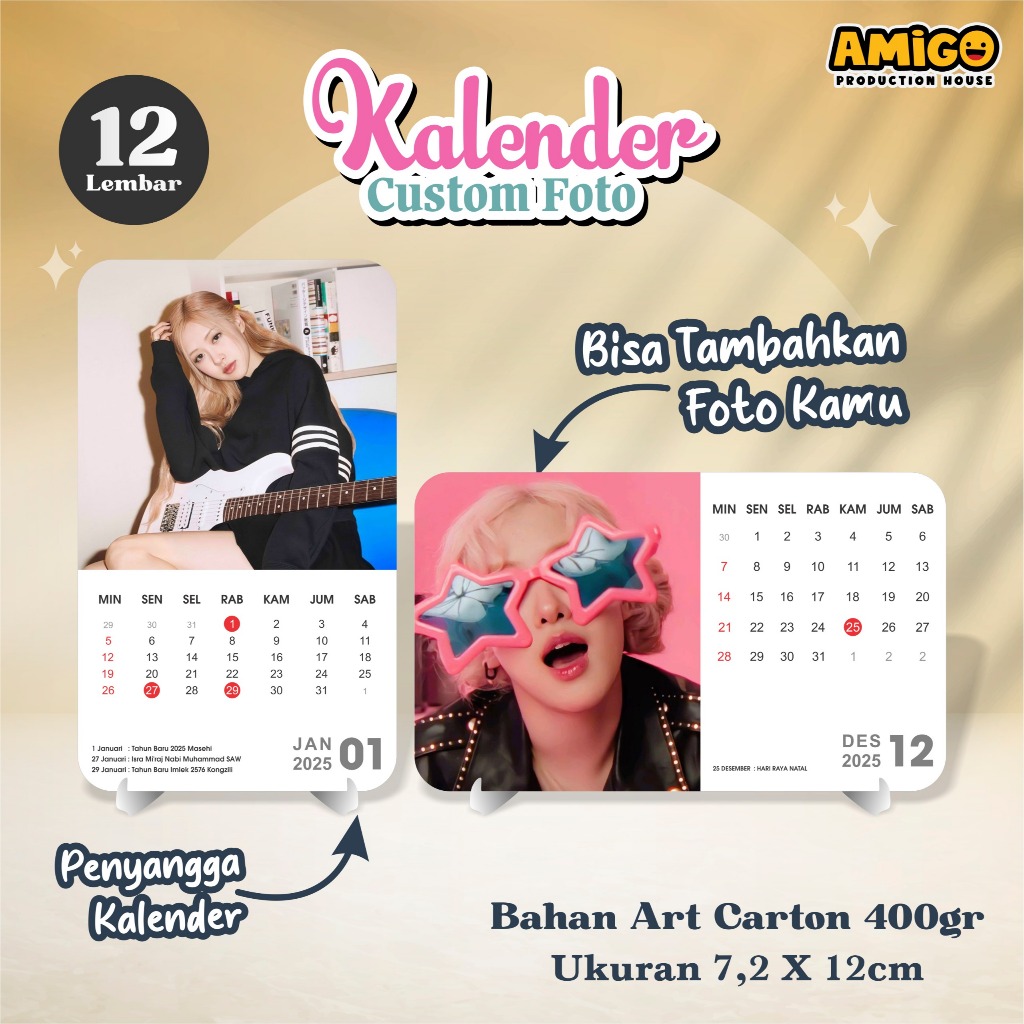 Custom 2025 Calendar Custom Desk Calendar Unique Gift Image | Shopee ...