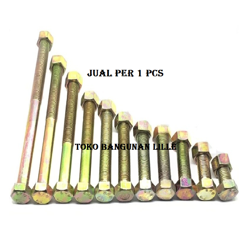 Yellow Bolt Nut m 12 x 20 mm Hex Bolt Nut Galvanized M12 x 2 cm Key ...