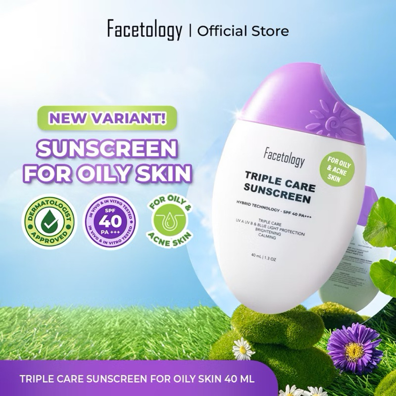 [New Matte Formula] Facetology Triple Care Sunscreen For Acne & Oily ...