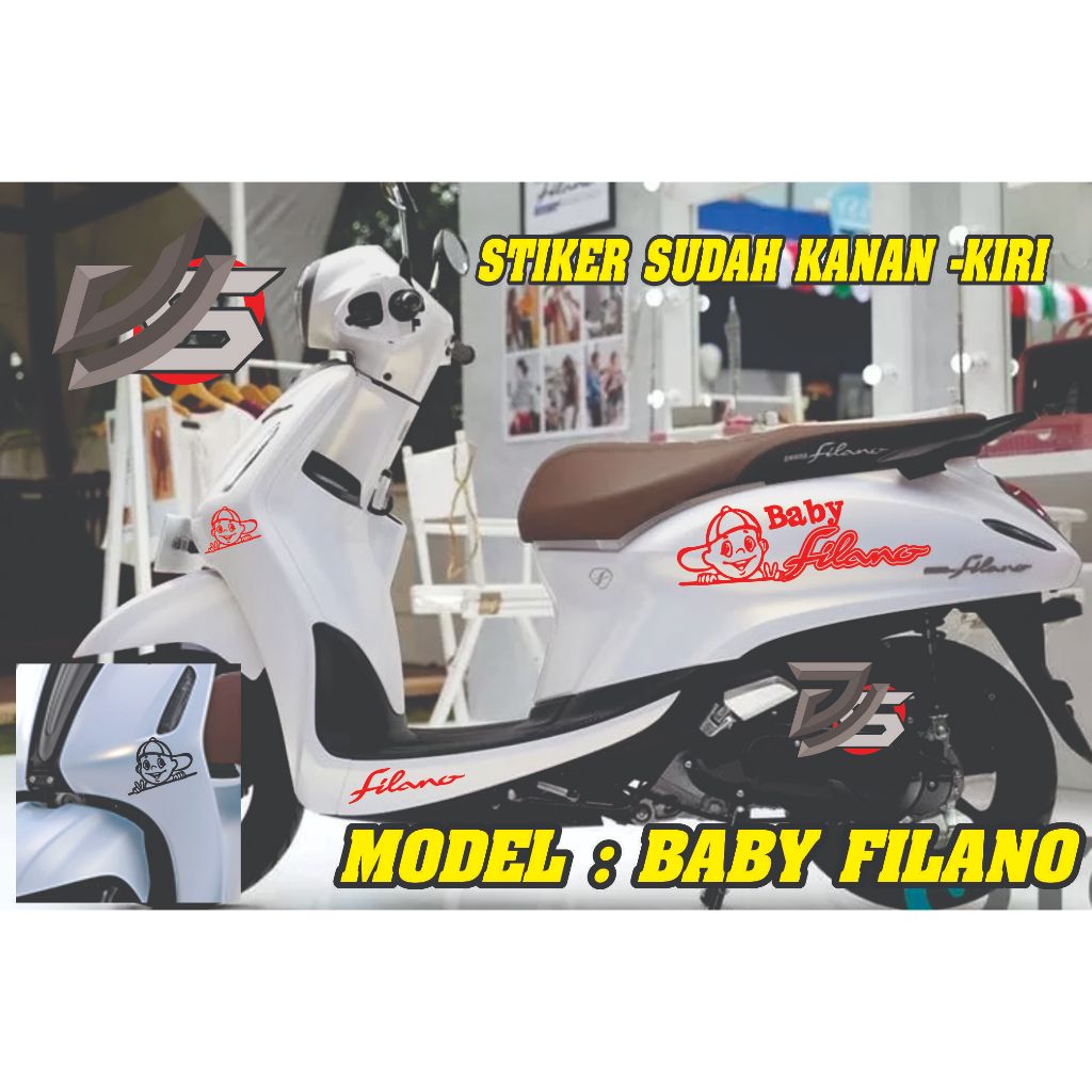 Cutting BABY FILANO STICKERS / YAMAHA GRAND FILANO MOTORCYCLE STICKERS ...