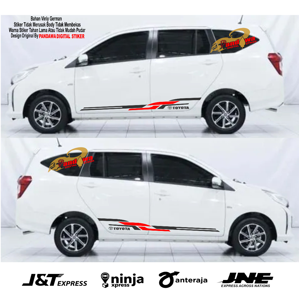 Toyota calya sticker, car sticker, striping list, body under the toyota ...
