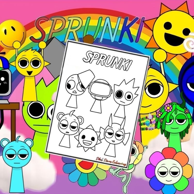 Children's Coloring Paper / Sprunki V2 Drawing Paper (10 Sheets) / 160 ...