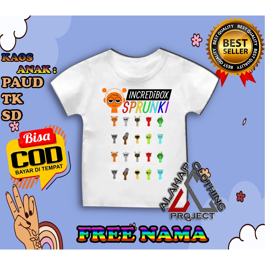 Sprunki INCREDIBOX CHILDREN'S T-SHIRTS ALL CHARACTERS SPRUNKI ...