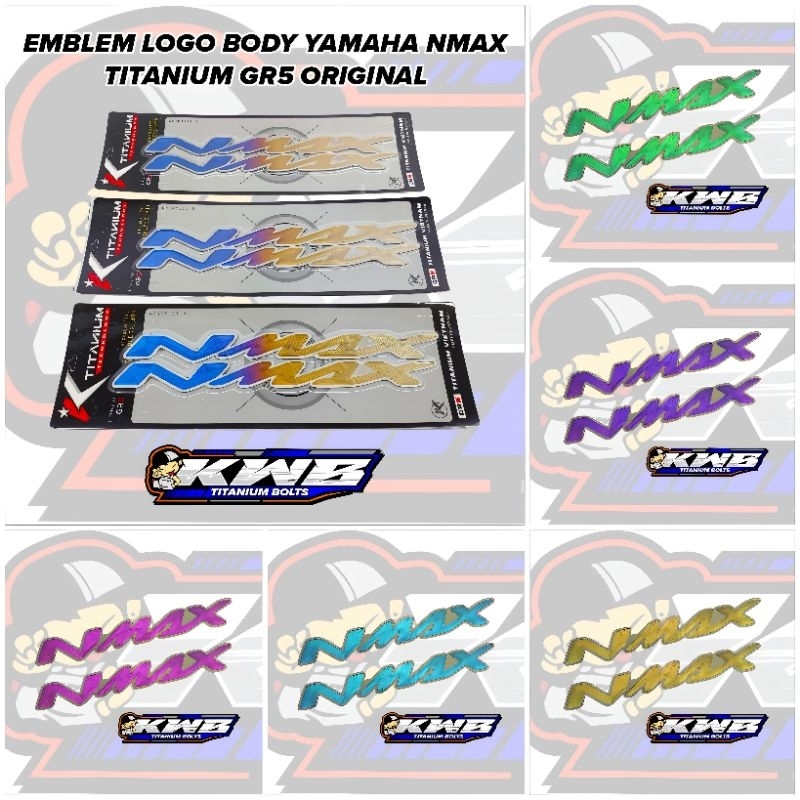 Original yamaha nmax titanium gr5 body logo emblem, complete color ...