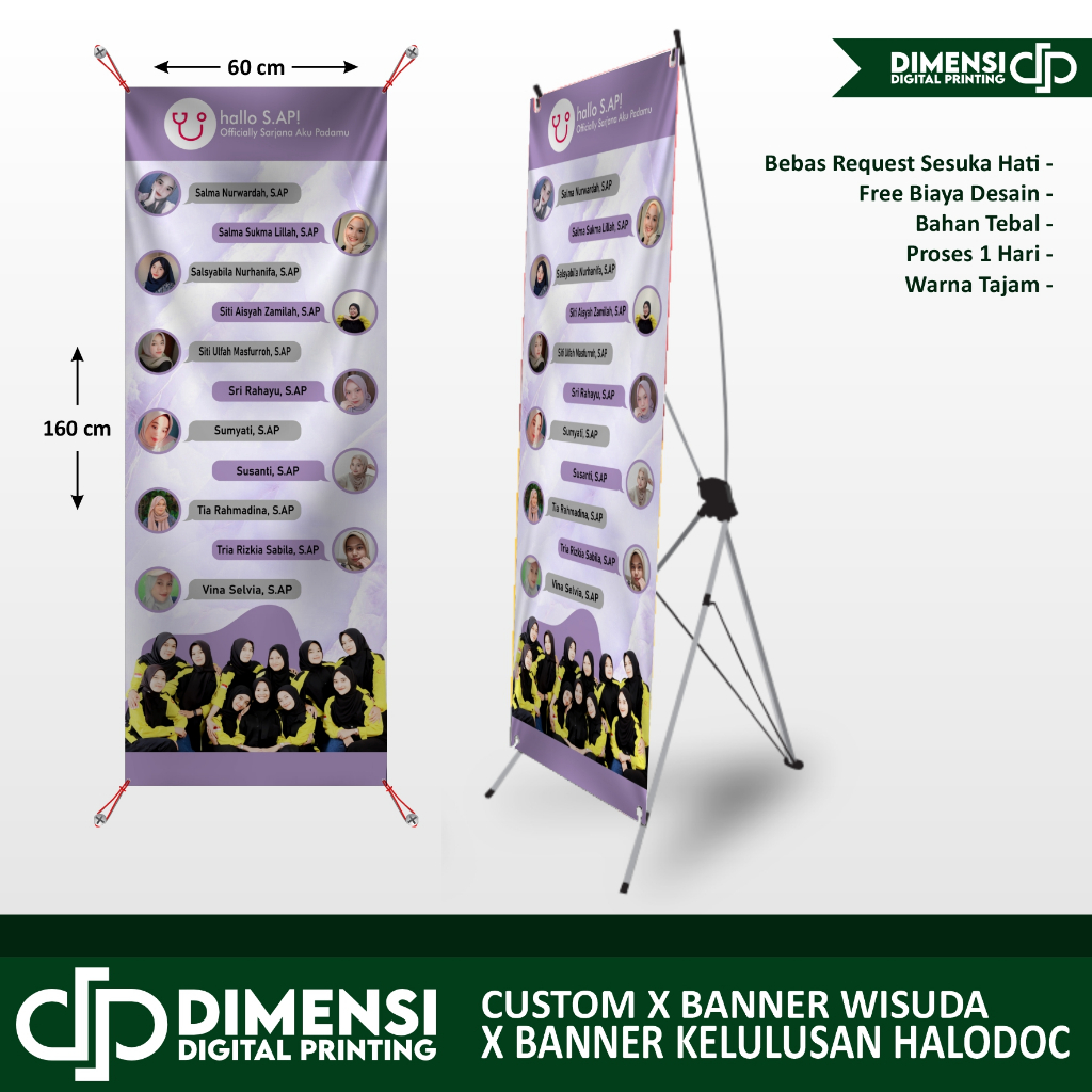 Custom X Banner / Standing HALODOC Theme Graduation Banner / university ...