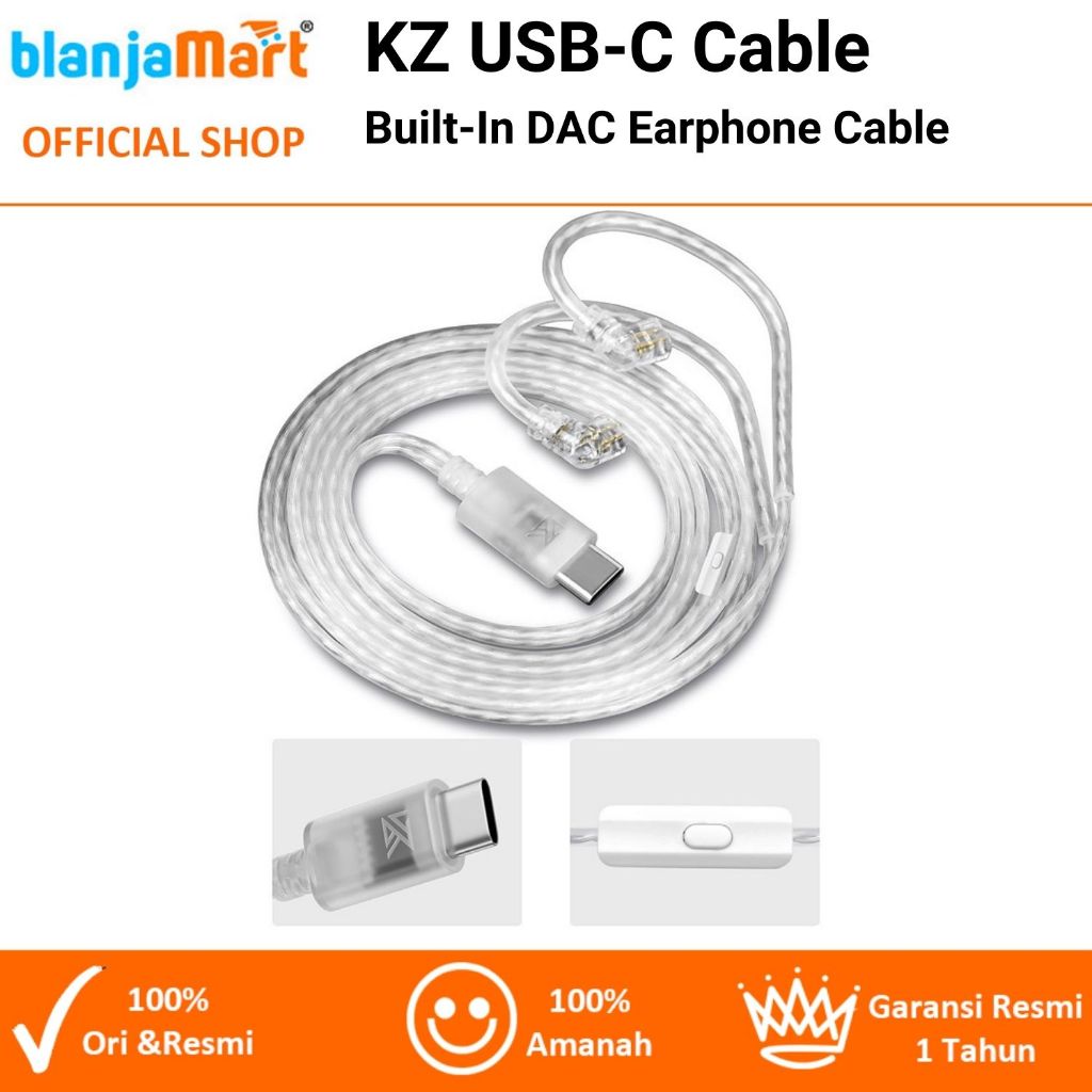 Kz Silver Plated Cable USB C Built-In DAC with MIC | Shopee Malaysia