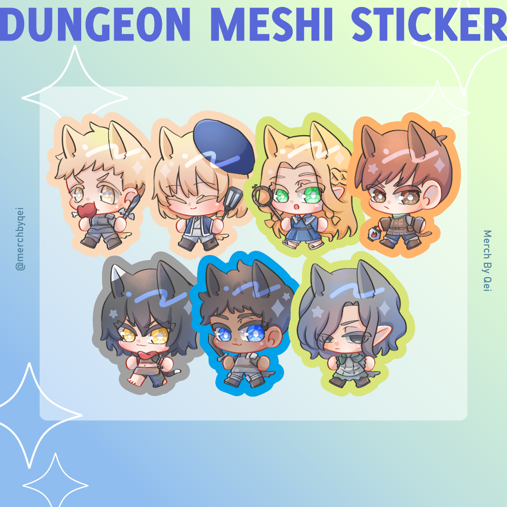 Dungeon MESHI Glitter Sticker Fanart Merchandise Merch by Qei | Shopee ...
