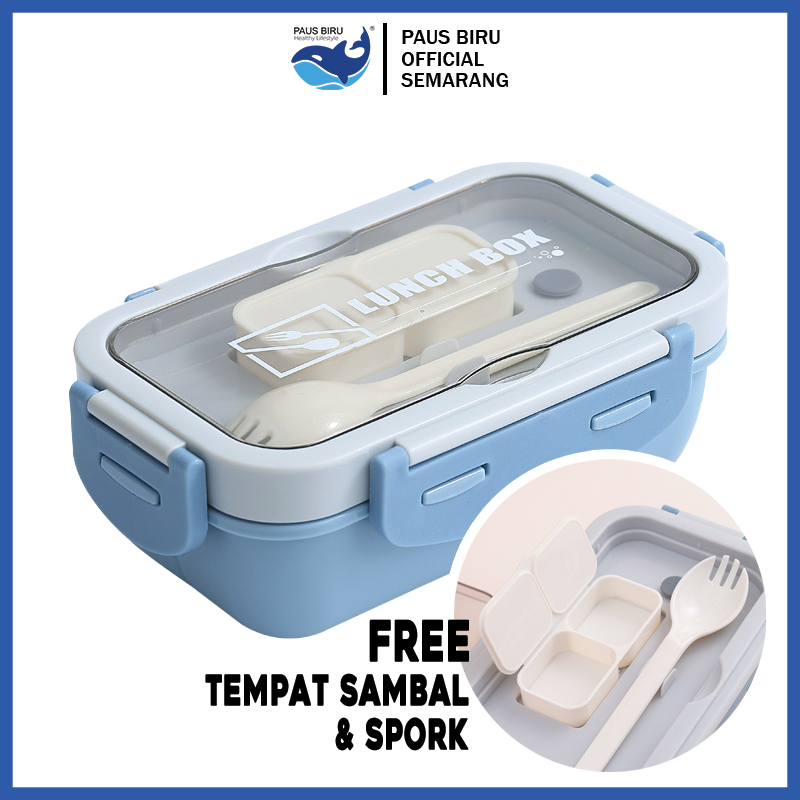 Blue Whale - Lunch Box Set 840ml FREE Cutlery and Sambal Container BPA ...