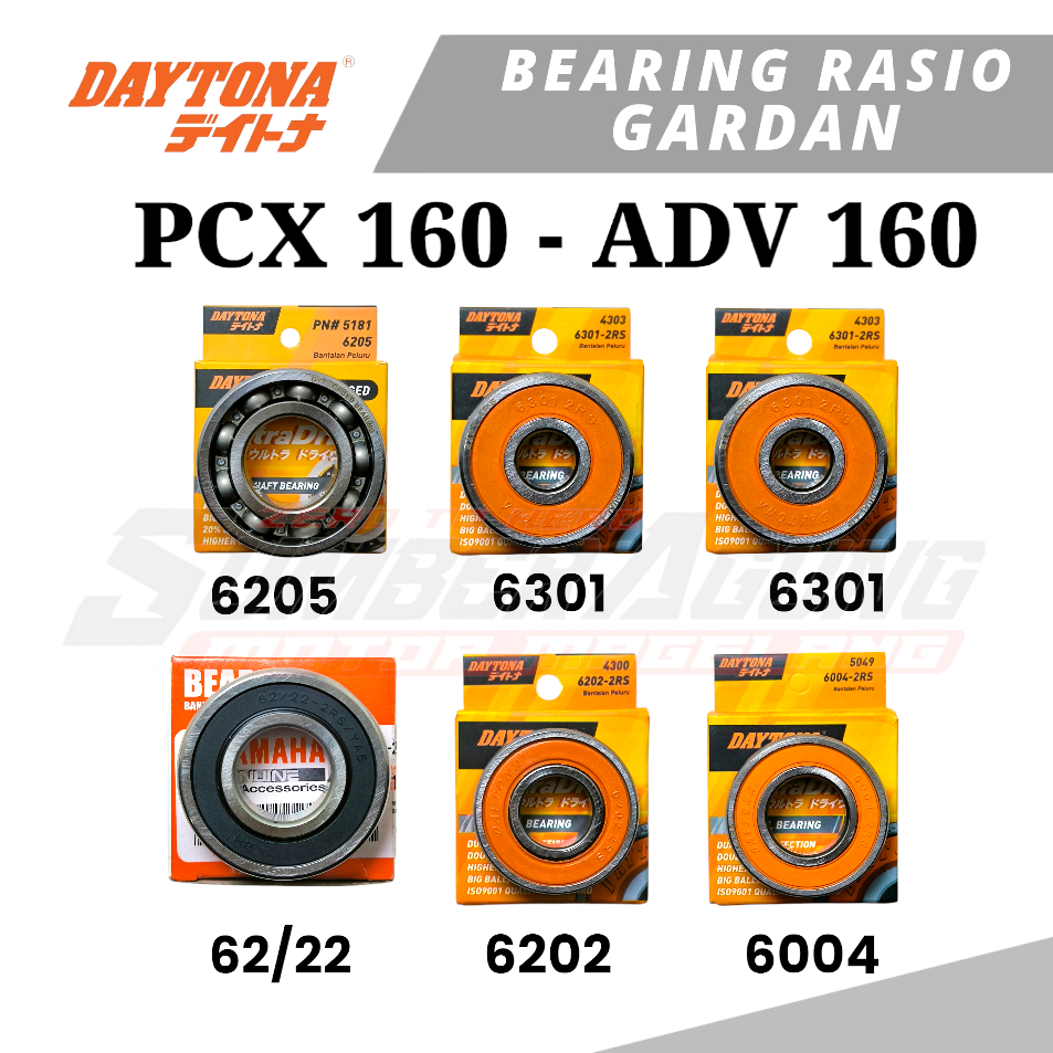 Cvt Gearbox Ratio Bearing Set 6 Pcs PCX 160 ADV 160 Original Daytona ...