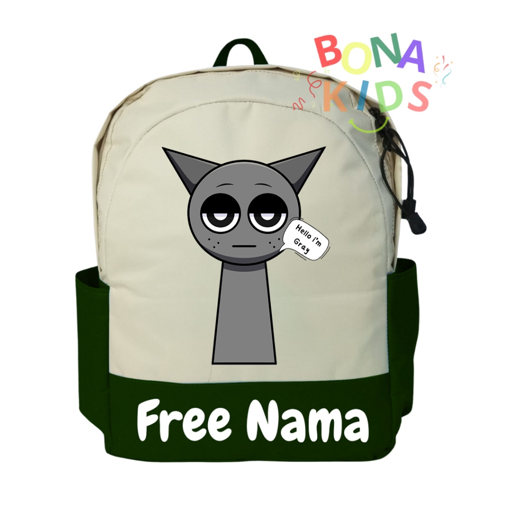 Gray SPRUNKI CHILDREN'S BAG SCHOOL BACKPACK KINDERGARTEN PRIMARY SCHOOL ...