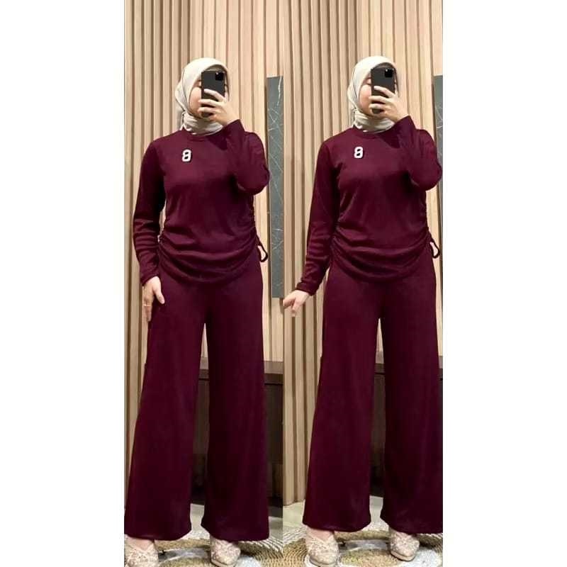 FSC oneset knit rib morocco suit nayla rib premium long shirt and ...