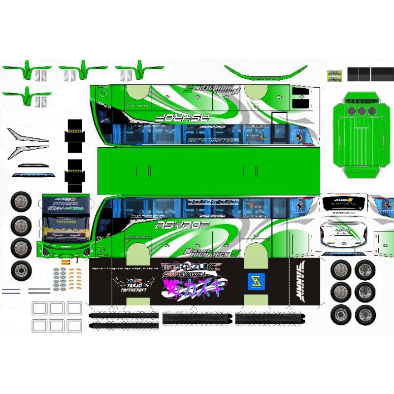 RATU Sheet papercraft bus msm asyrof Fadel young master maudi queen ...
