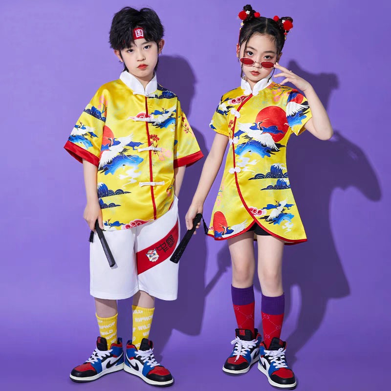 Cheongsam suits for boys and girls, traditional chinese / chinese ...