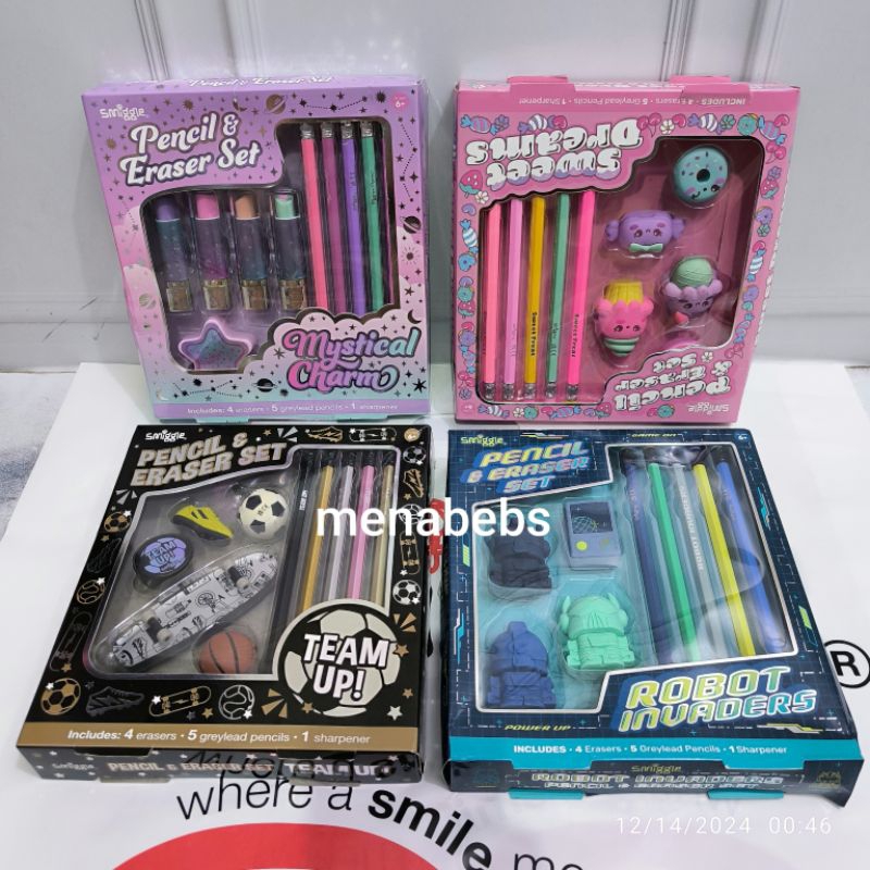 Smiggle Eraser and pencil gift pack original | Shopee Malaysia