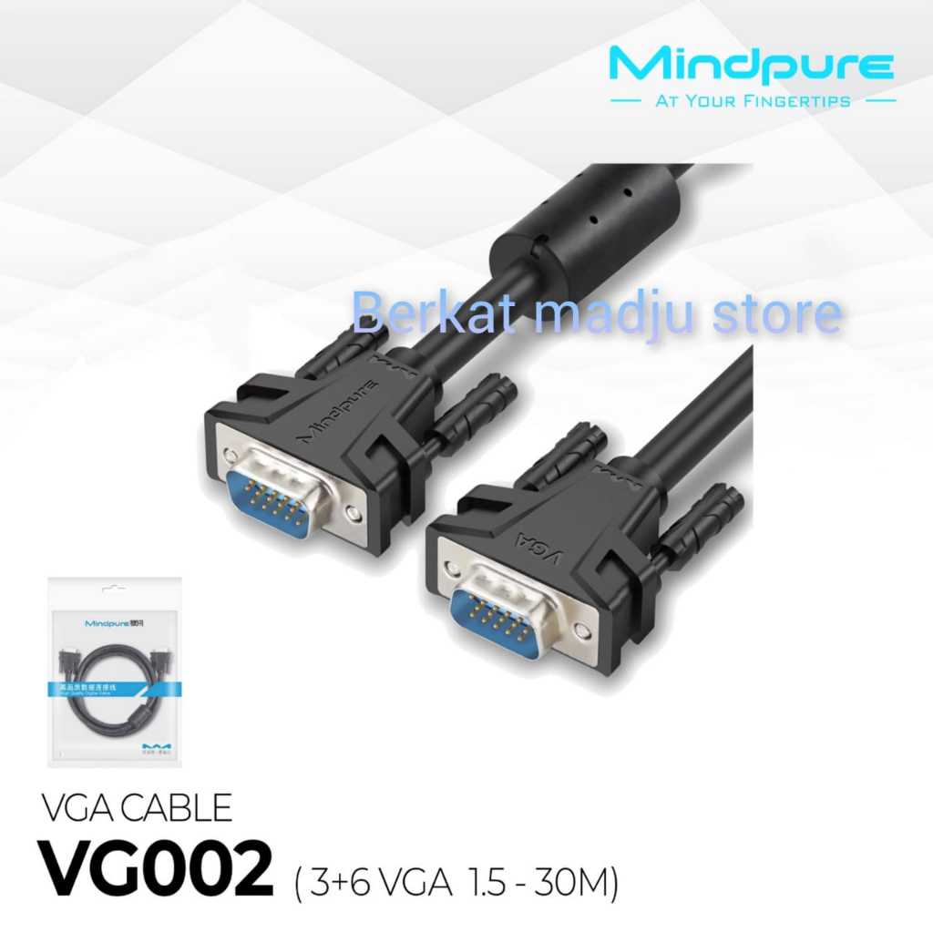 Vga Cable VGA mindpure VG002 Cable 1.5meter 1.5m 1.5 meter 1.5 m | Shopee Malaysia