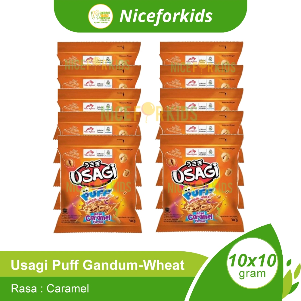 Usagi Wheat Puff-Wheat Caramel Flavor 10 sachets Delicious Snack ...