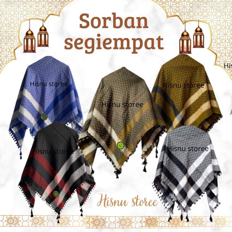 Adult square Arabic turban / patterned turban / black and white turban ...