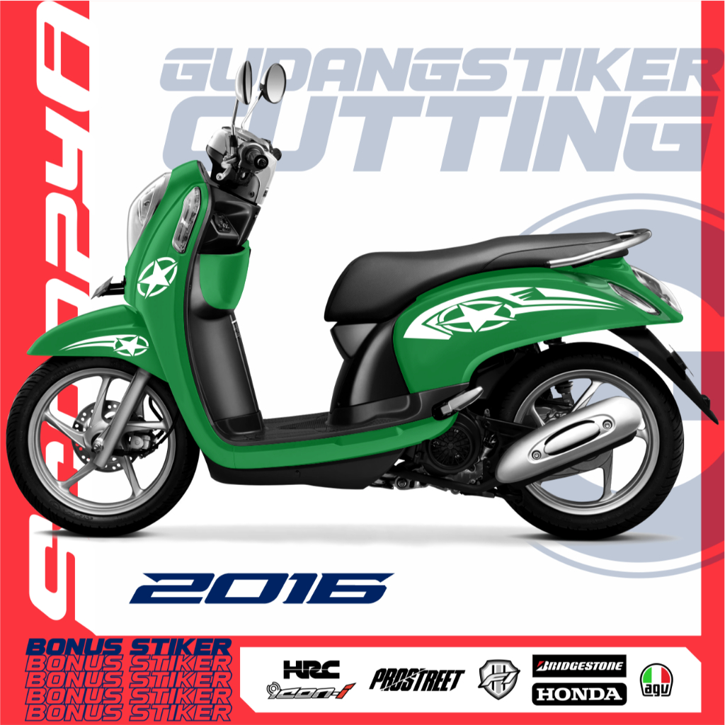 Striping CUTTING HONDA SCOOPY FI 2016 STICKERS LIS BINTANG STICKER ...