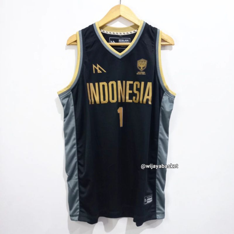 HITAM Original BASKETBALL JERSEY INDONESIAN NATIONAL TEAM ASIAN CUP ...