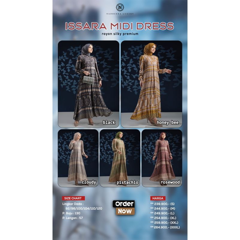 Issara MIDI DRESS BY NADHEERA LUXURY // GAMIS EID 2025 // GAMIS KONDANGAN | Shopee Malaysia
