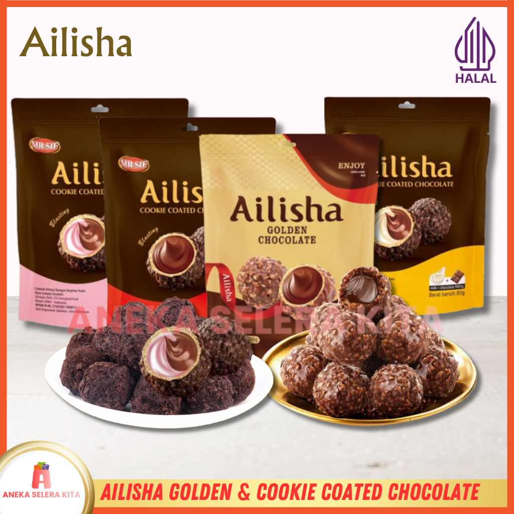 Ailisha Golden Chocolate & Ailisha Cookie Coated Chocolate / Chocolate ...